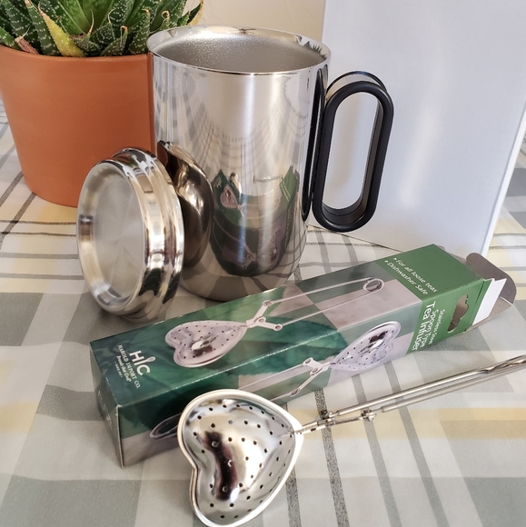 Kitchen | Stainless Steel Tea Mug With Lid And Infuser | Poshmark